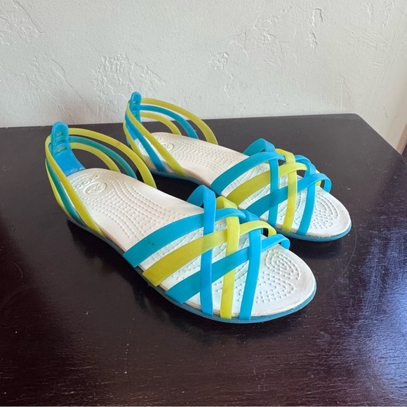 CROCS | Shoes | Crocs Isabella Huarache Sandals In Oceanoyster Color ...